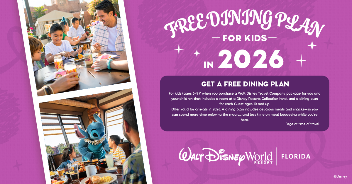 Free Kids Dining Plan at Walt Disney World 2026 – Quebec Families Offer